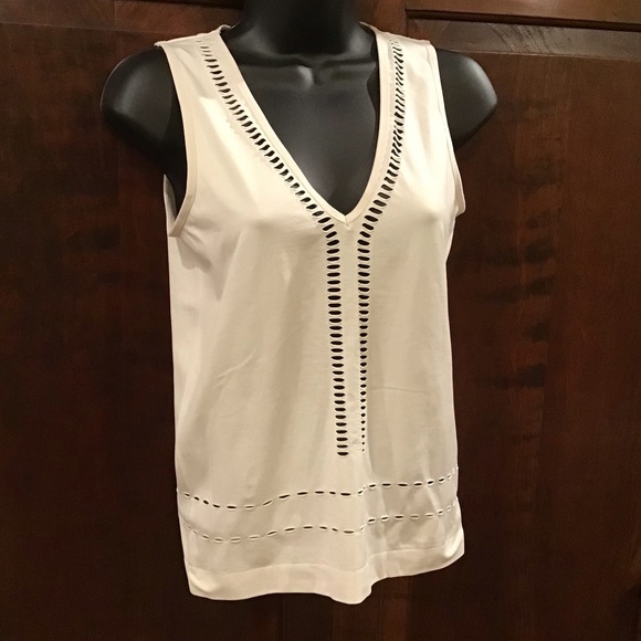 Fabletics | Tops | Fabletics Kathleen Tank Nwt White Perfcutouts | Poshmark